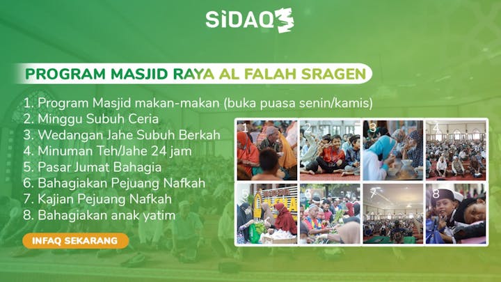 DUKUNG PROGRAM DAKWAH MASJID RAYA AL FALAH SRAGEN