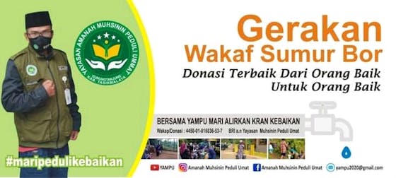 Wakaf sumur Donasi terbaik mengalirkan air Terus menerus