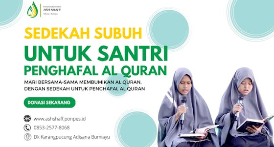 SEDEKAH JARIYAH : BANTU SANTRI MENGHAFAL AL QURAN